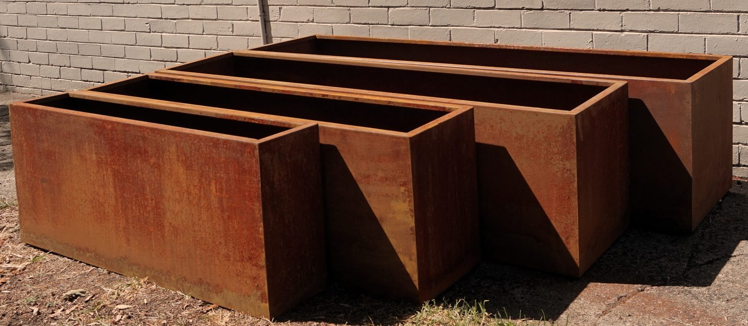 Corten Steel Planter Boxes Melbourne - Bamboo Plus